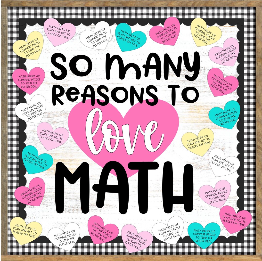 Valentine Bulletin Board Set Classroom Door Decorations Kit for Math ...
