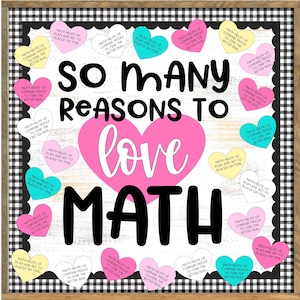 Valentine Bulletin Board Set Classroom Door Decorations Kit for Math ...