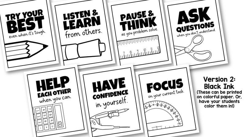 Math Classroom Posters for Middle School Math Classroom Decor With ...