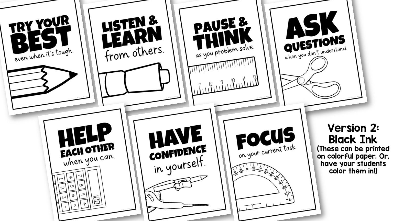 Math Classroom Posters for Middle School Math Classroom Decor With ...