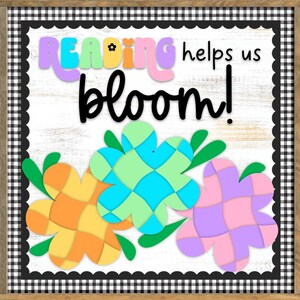 Spring Classroom Door or Bulletin Board Kit With Checkerboard Flowers ...