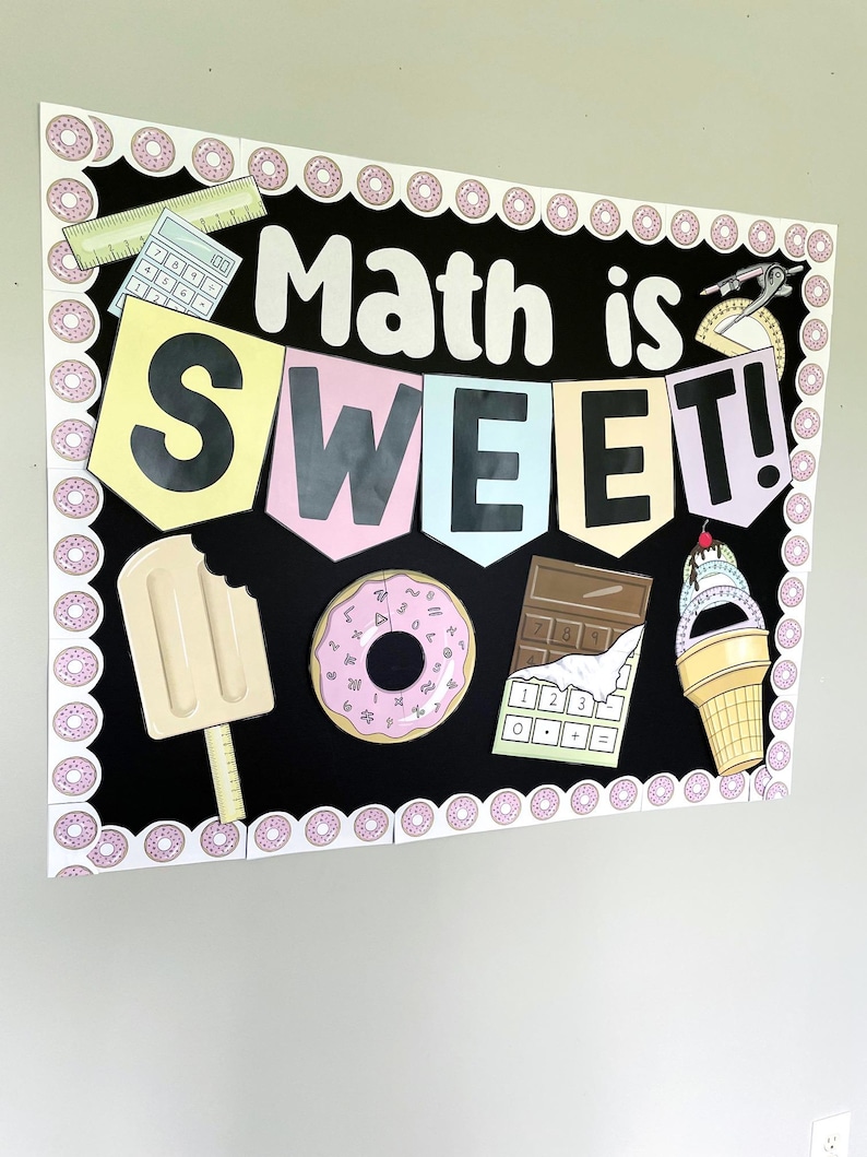 Math Bulletin Board Printable Kit, Easy DIY Print and Cut Pieces, Math ...