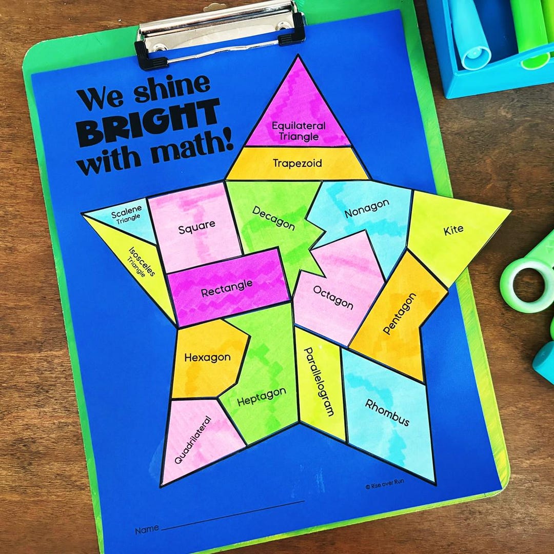 Christmas Math Craft for Elementary and Middle School 2D Shapes in a ...