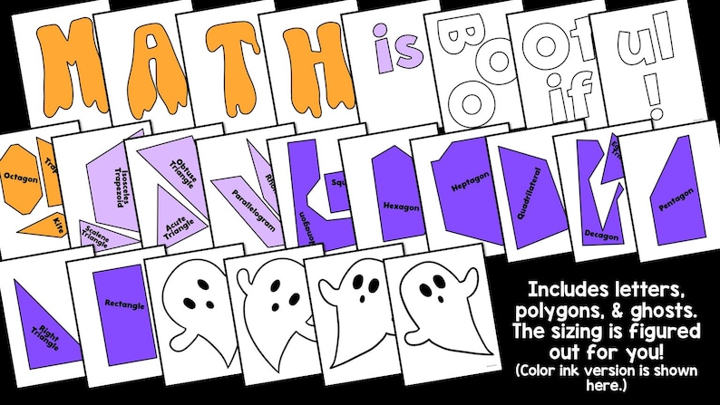 Halloween Math Classroom Door Decoration: Polygon Haunted House ...