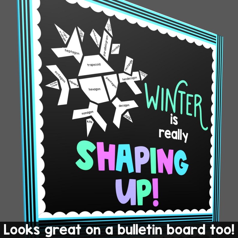 Winter Door Decoration for Math Classroom With a Snowflake Made of ...