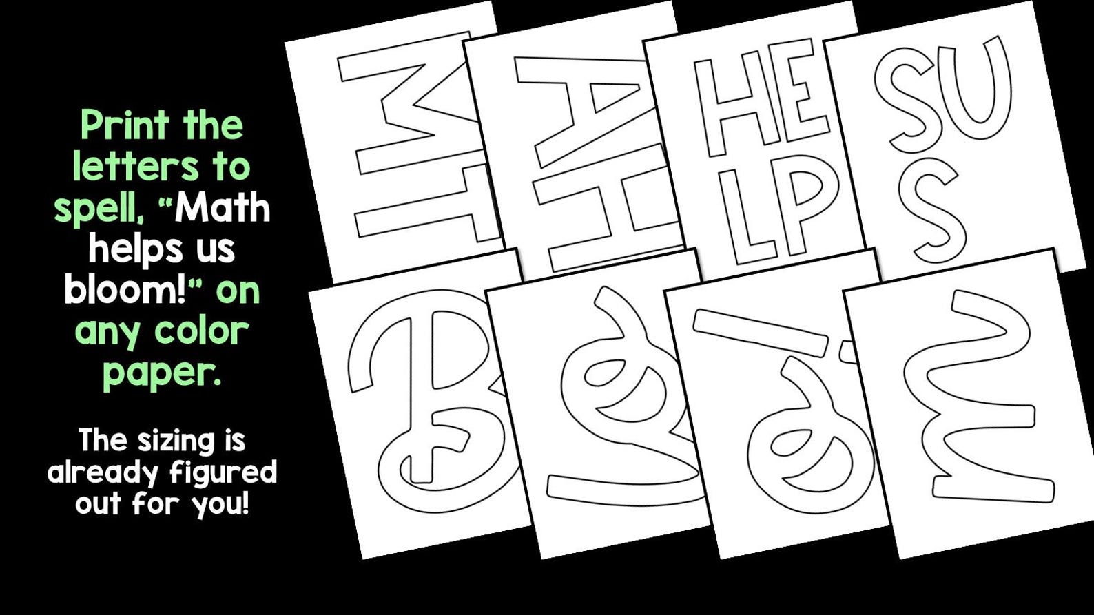 Spring Math Classroom Bulletin Board or Door Design Decoration to Print ...