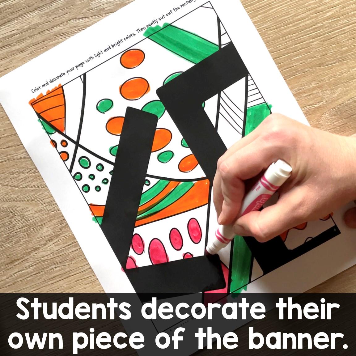 Growth Mindset Classroom Banner Collaborative Coloring Sign for Team ...