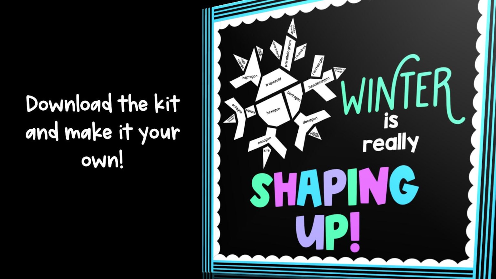 Winter Door Decoration for Math Classroom With a Snowflake Made of ...