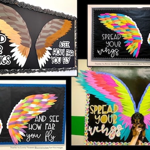 Back to School Bulletin Board Kit With Wings and Feathers Templates for ...