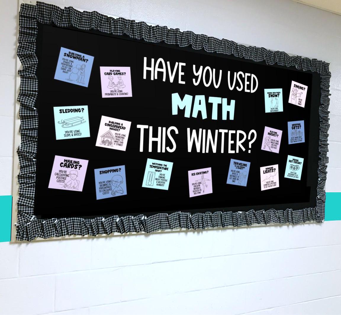 Winter Bulletin Board for Math - How We Use Math Every Day, Easy DIY ...