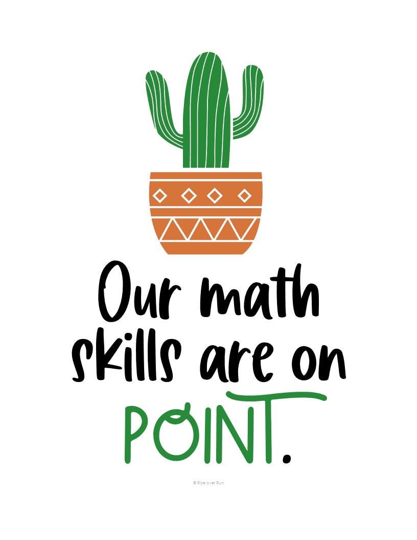 Math Classroom Posters Decorations Plant Theme With Puns for Bulletin ...