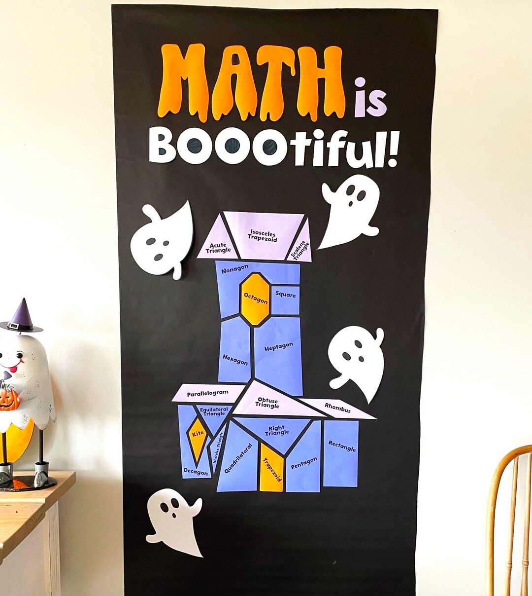 Halloween Math Classroom Door Decoration: Polygon Haunted House ...