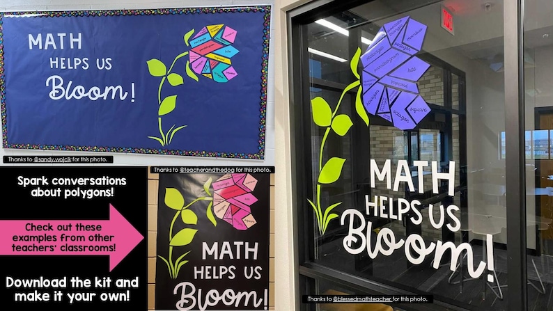 Spring Math Classroom Bulletin Board or Door Design Decoration to Print ...