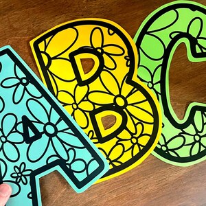 Spring Flower Bulletin Board Alphabet Letters and Numbers for April and ...