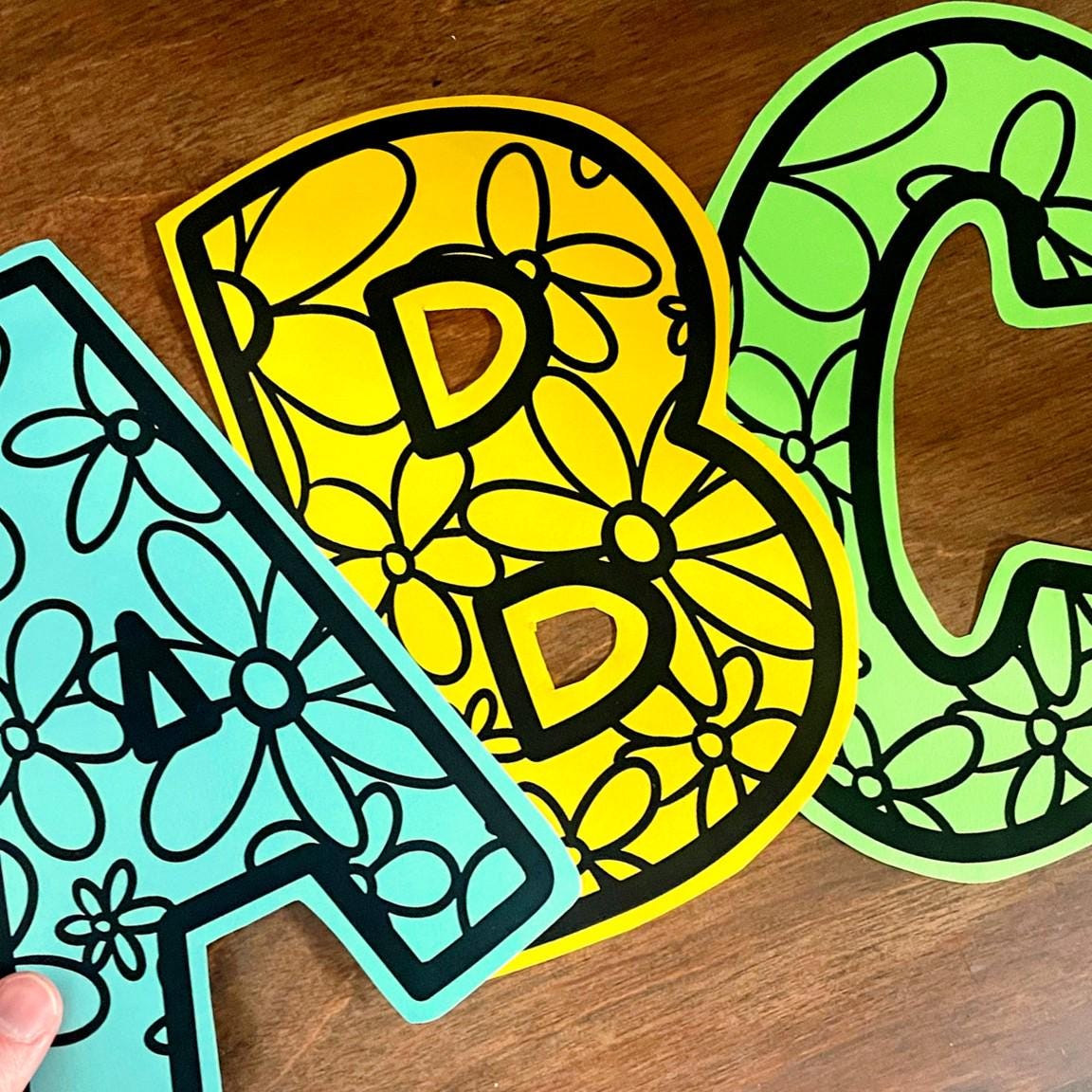 Spring Flower Bulletin Board Alphabet Letters and Numbers for April and ...