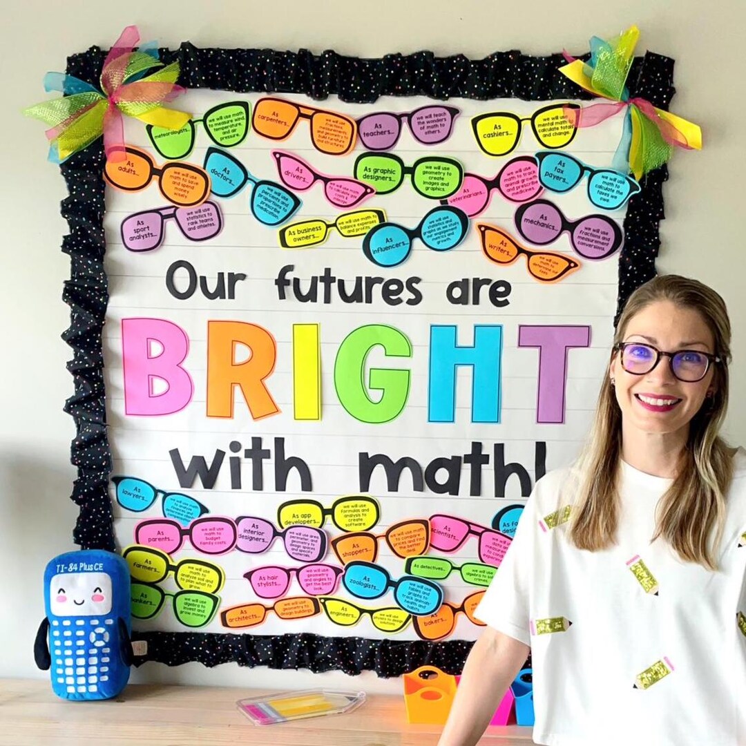 Summer Math Bulletin Board With Sunglasses Math Careers Posters ...