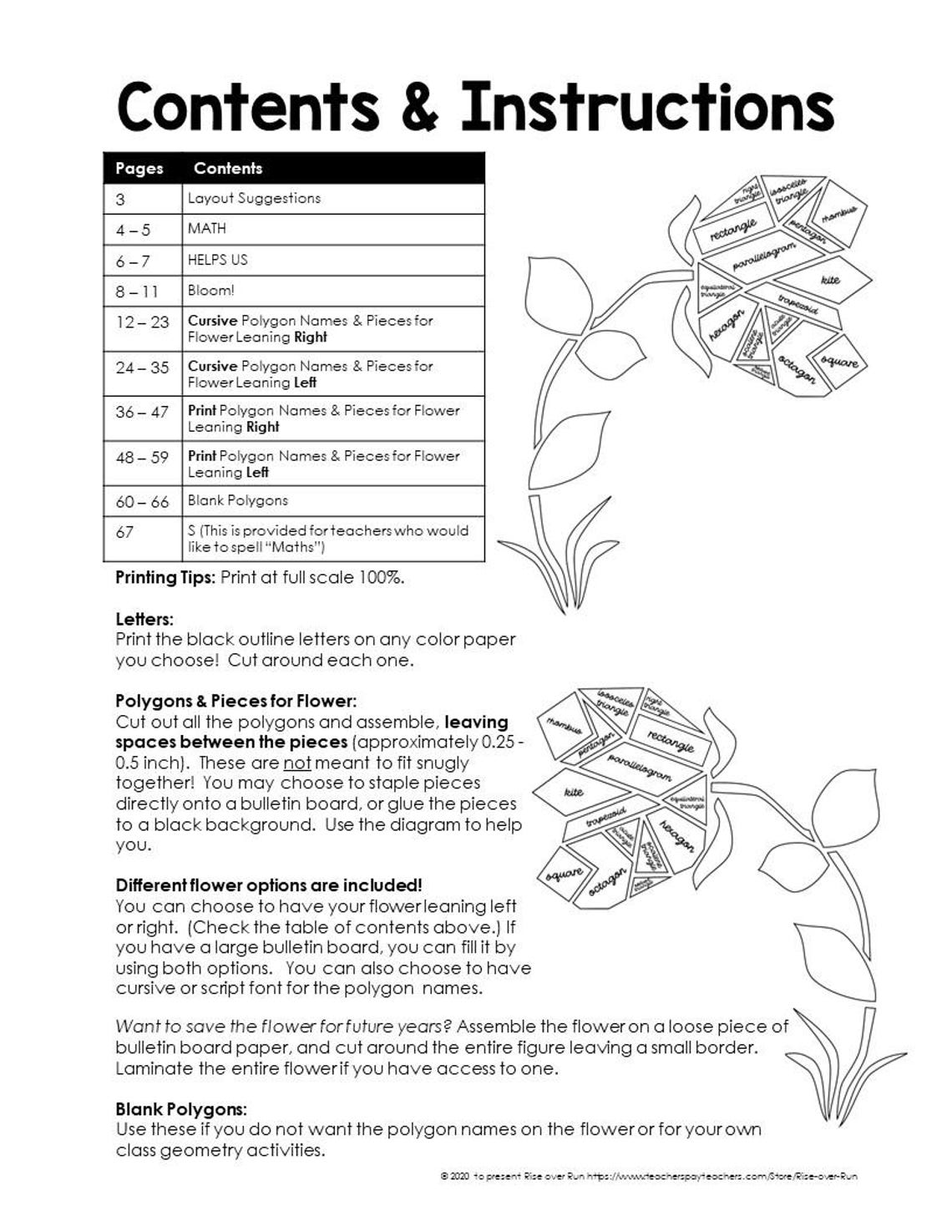 Spring Math Classroom Bulletin Board or Door Design Decoration to Print ...