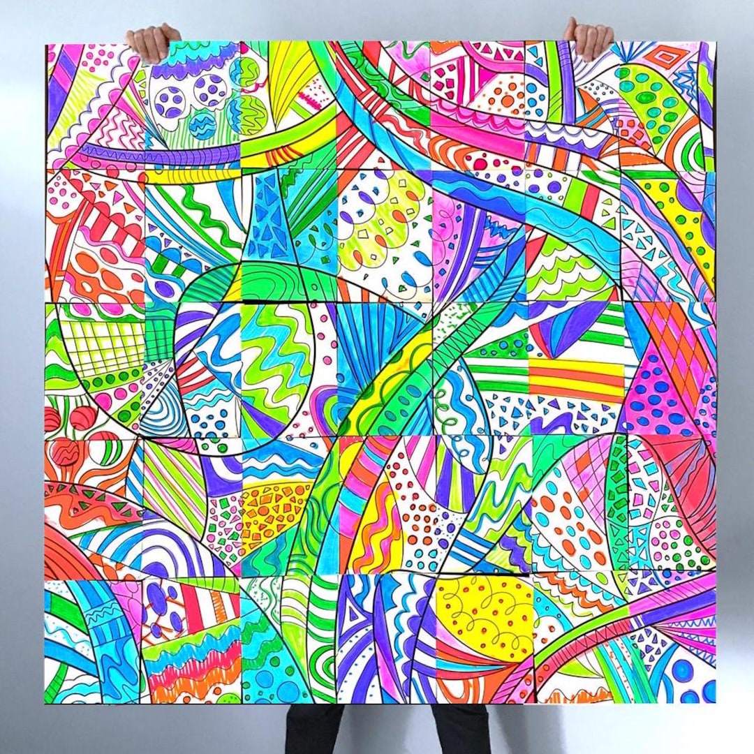 Collaborative Coloring Pages Sign Project for Kids and Students Without ...