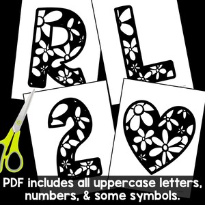 Spring Flower Bulletin Board Alphabet Letters and Numbers for April and ...