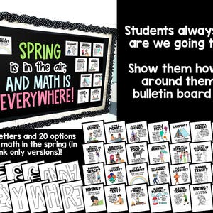 Spring Math Bulletin Board With Everyday Math Examples, Easy DIY Kit ...