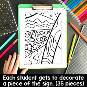 Collaborative Coloring Pages Sign Project for Kids and Students Without ...