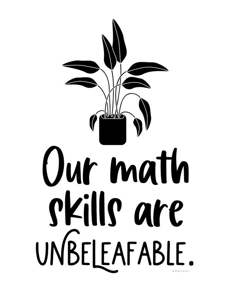 Math Classroom Posters Decorations Plant Theme With Puns for Bulletin ...