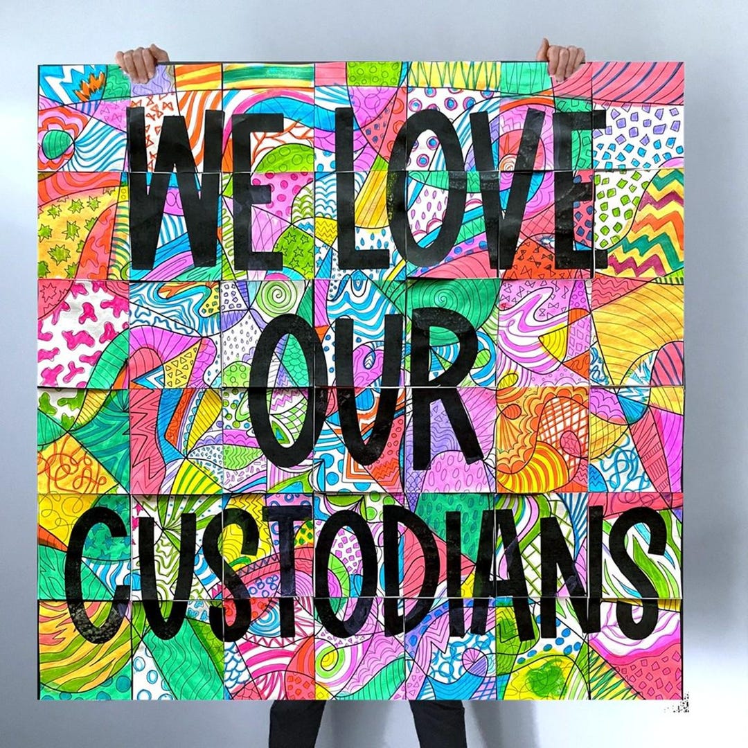 Custodian Appreciation Sign Collaborative Coloring Pages Project ...