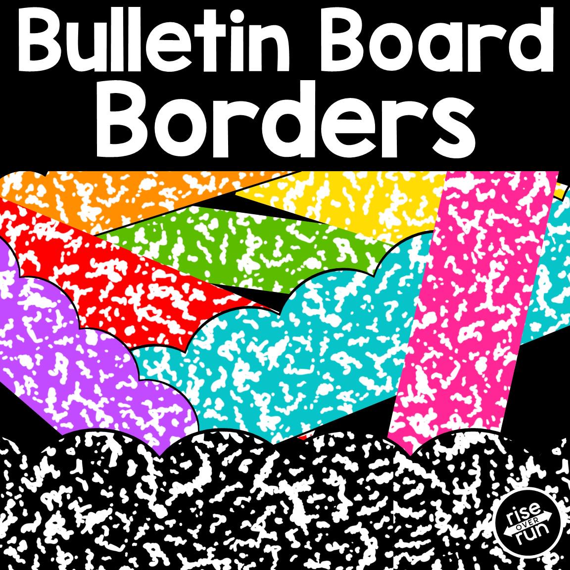 Printable Bulletin Board Border With Composition Book Notebook Pattern ...