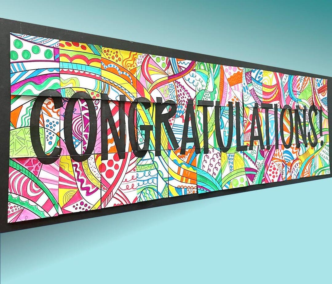 Congratulations Banner Collaborative Coloring Activity | Digital ...