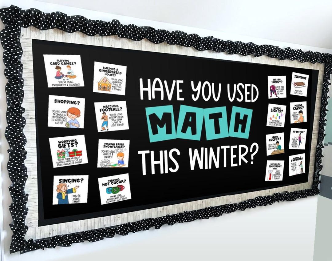 Winter Bulletin Board for Math - How We Use Math Every Day, Easy DIY ...