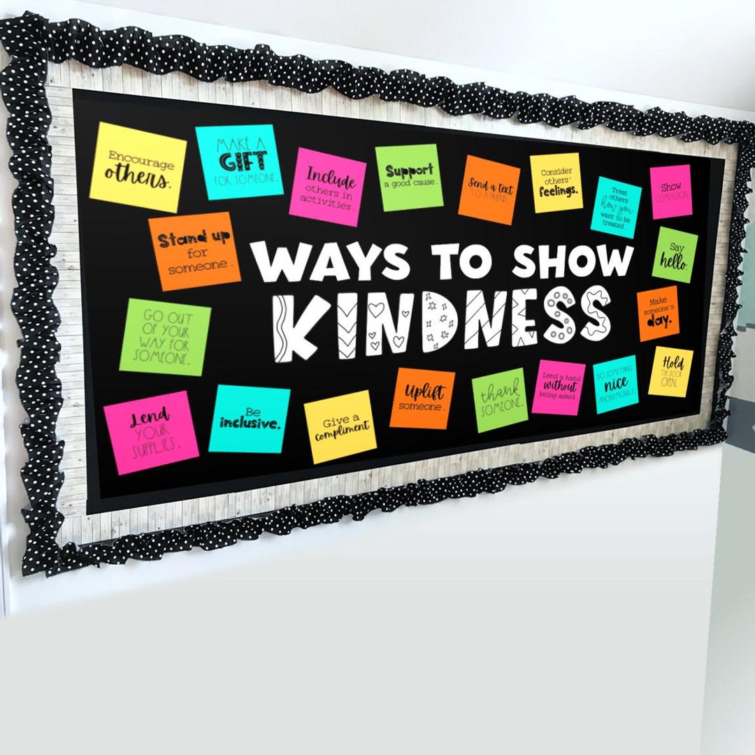 Kindness Bulletin Board Printable Kit With Ways to Show Kindness ...
