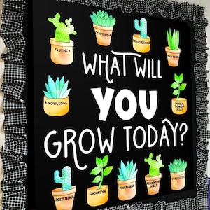 Plant Theme Bulletin Board or Classroom Door With Succulents and Cactus ...