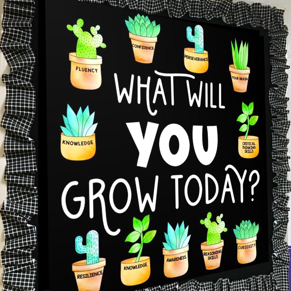 Plant Theme Bulletin Board or Classroom Door With Succulents and Cactus ...