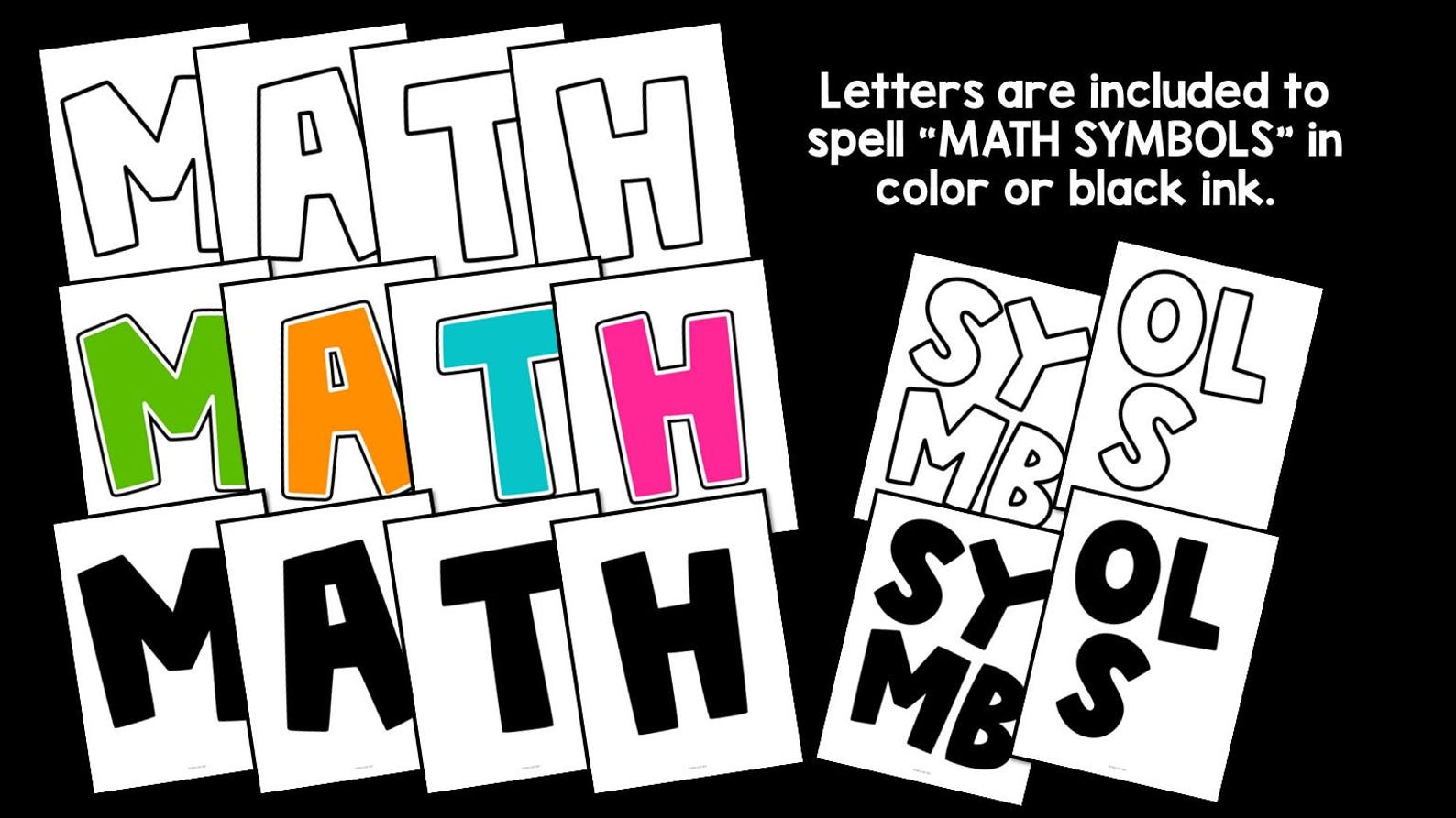 Math Symbols Bulletin Board Classroom Decorations for Elementary ...