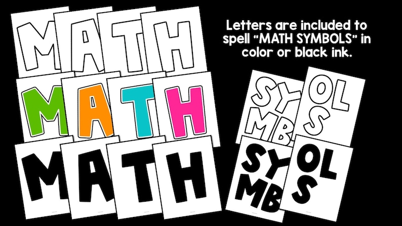 Math Symbols Bulletin Board Classroom Decorations for Elementary ...