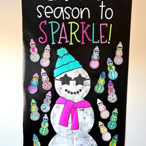Disco Ball Snowman Winter Classroom Door Decor | It's the Season to ...
