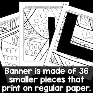 Thanksgiving Collaborative Coloring Banner | We Are Thankful Classroom ...