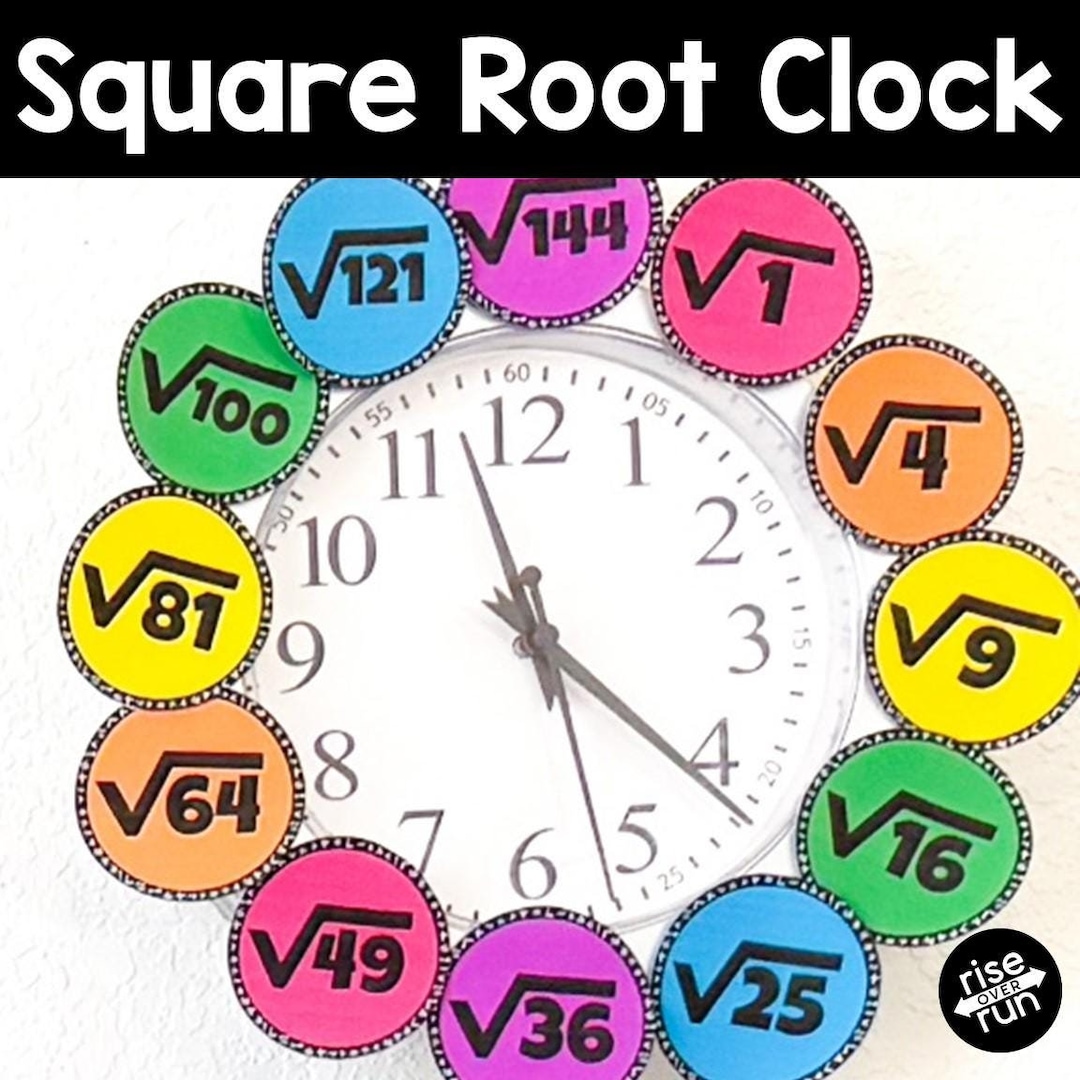 Classroom Clock Labels in Rainbow Colors for Middle or High School Math ...
