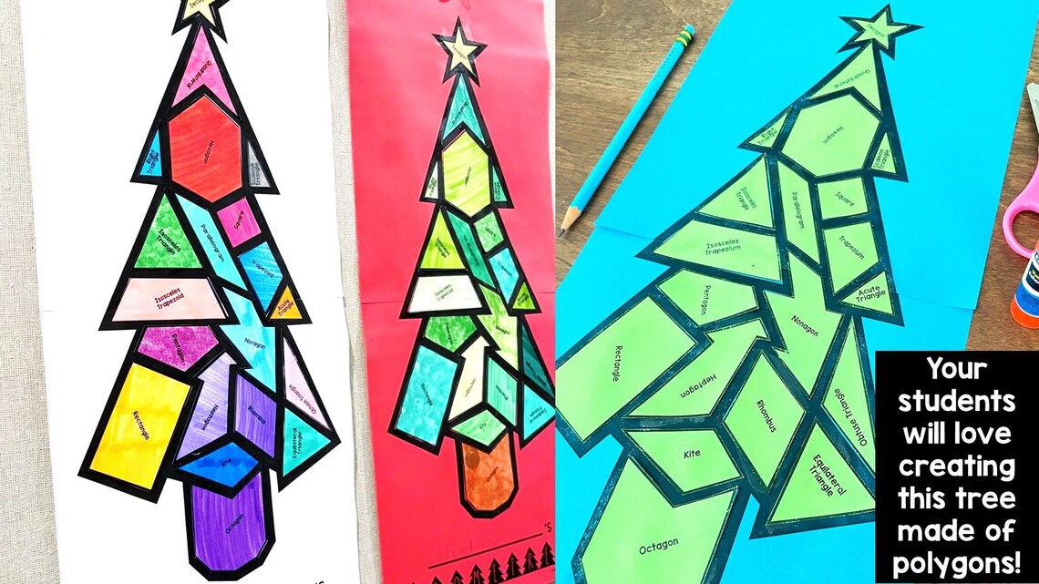 Christmas Math Craft for Elementary and Middle School Geometree ...