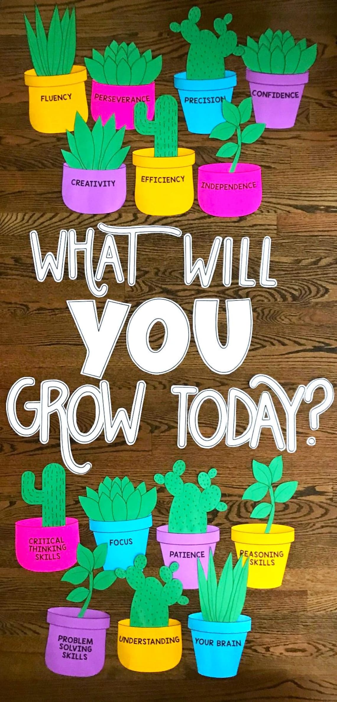 Plant Theme Bulletin Board or Classroom Door With Succulents and Cactus ...