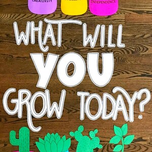 Plant Theme Bulletin Board or Classroom Door With Succulents and Cactus ...