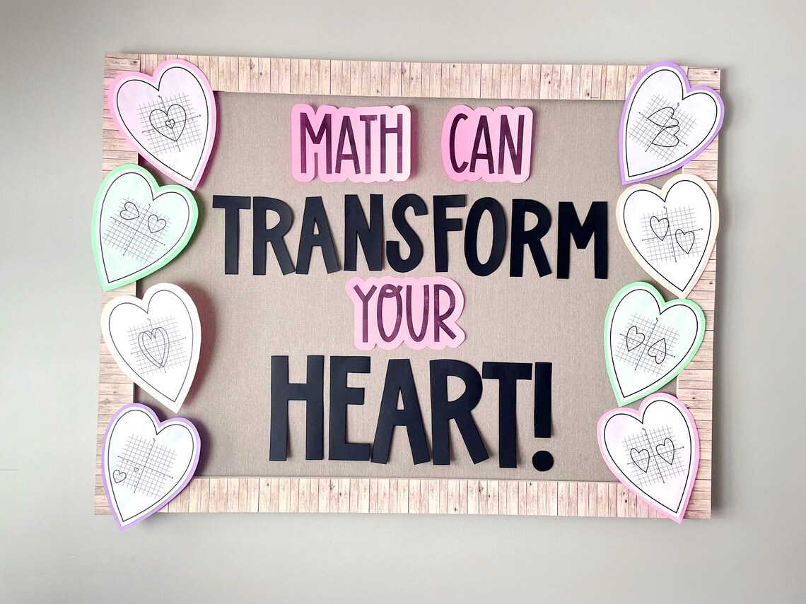 Valentine's Day Bulletin Board Kit Classroom Door Decor for Math ...