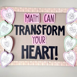 Valentine's Day Bulletin Board Kit Classroom Door Decor for Math ...