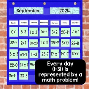 Elementary Classroom Decor Pocket Chart Calendar Printables With Basic ...