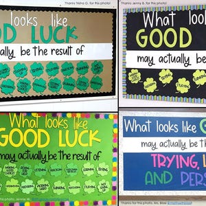 St. Patrick's Day Motivational Bulletin Board With Shamrocks What Looks ...