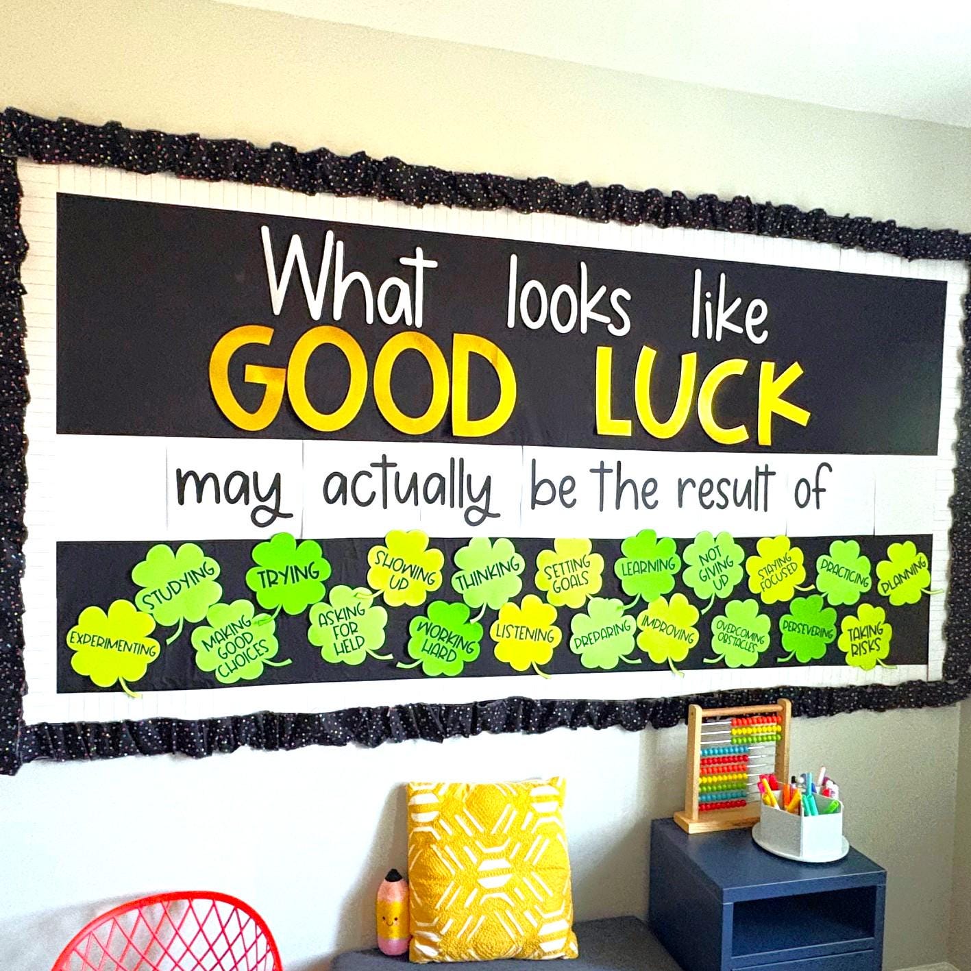 St. Patrick's Day Motivational Bulletin Board With Shamrocks What Looks ...