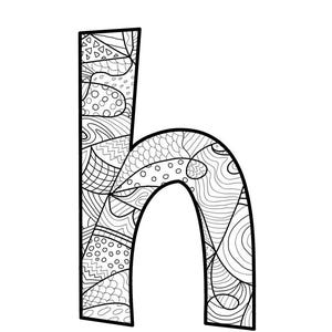 Printable Doodle Coloring Pages With Alphabet Letters and Numbers for ...