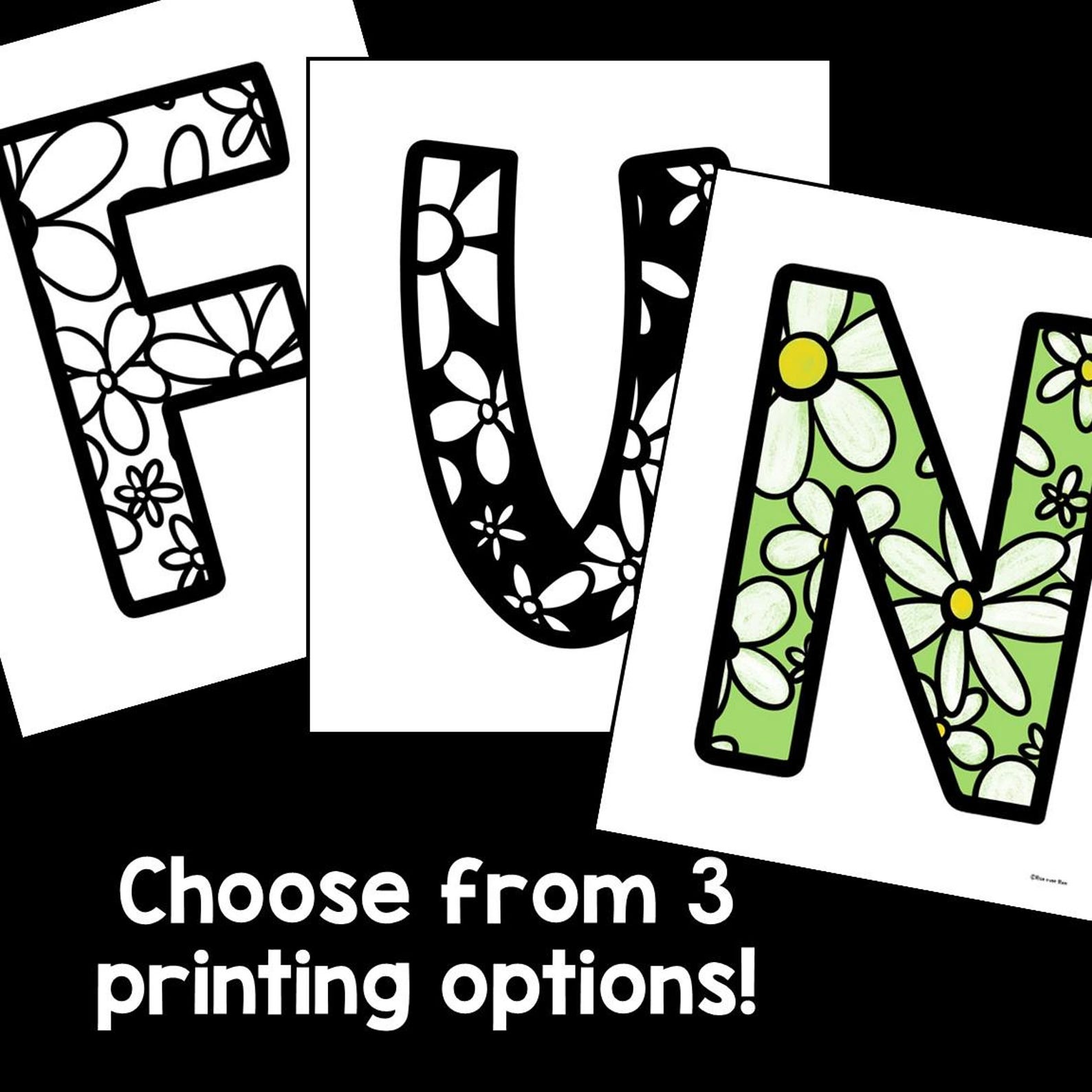 Spring Flower Bulletin Board Alphabet Letters and Numbers for April and ...