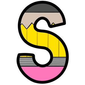 Pencil Pattern Bulletin Board Alphabet Letters and Numbers for Pencil ...