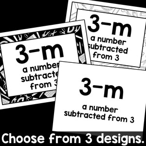 Math Classroom Posters for Middle School With Algebraic Expressions ...